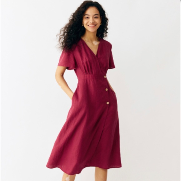 Dresses | 10 Linen Wrap Dress | Poshmark